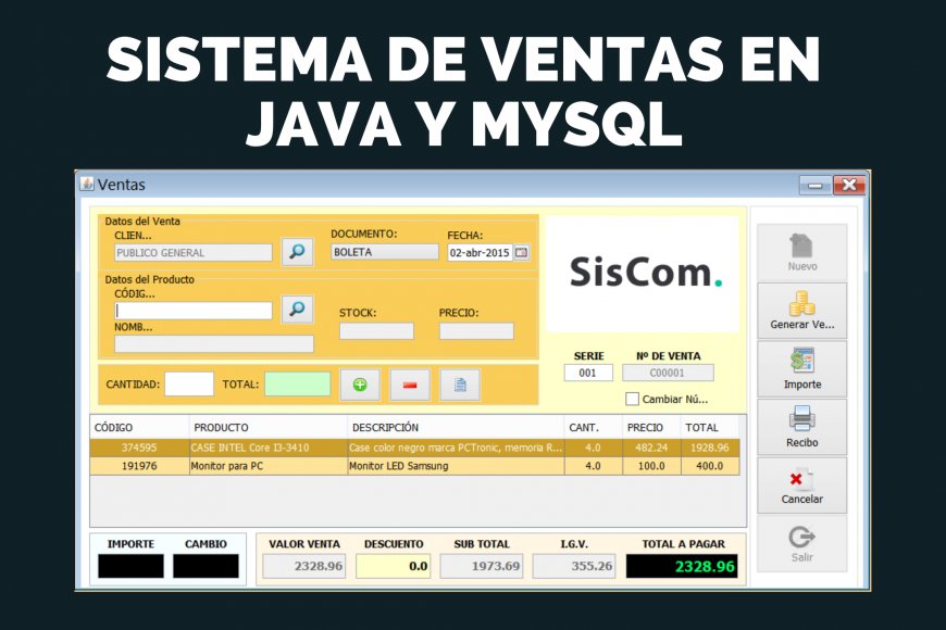 Sistemas de Ventas en Java y Mysql con Codigo Fuente Incluido - Sistemas computacionales
